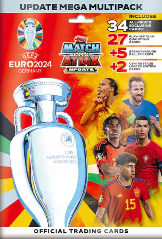 KARTY PIŁKARSKIE EURO 2024 UPDATE MEGA MULTIPACK POLSKA REPREZENTACJA TOPPS - 15907089628 ...
