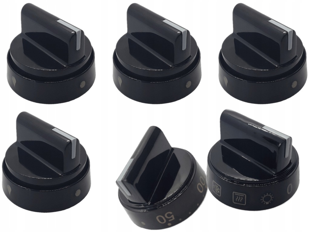 Pokrętła Kurki Czarne 6szt. Kuchenki Amica Oryg. - 13274206965 ...