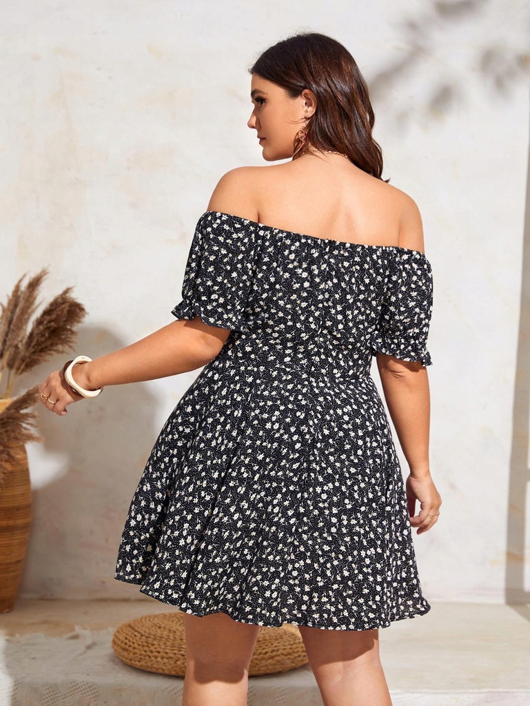 LETNIA HISZPANKA SHEIN 3XL C2D010 CZARNA SUKIENKA - 12562185324 - oficjalne archiwum Allegro