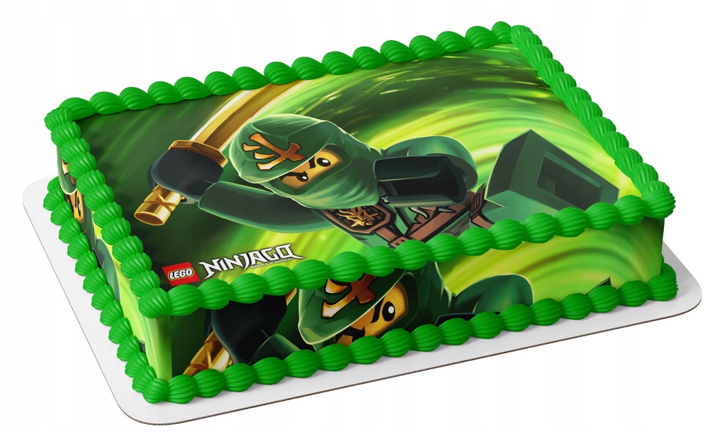 OPŁATEK NA TORT LEGO NINJAGO + BOKI I NAPIS - 14082574784 - oficjalne ...