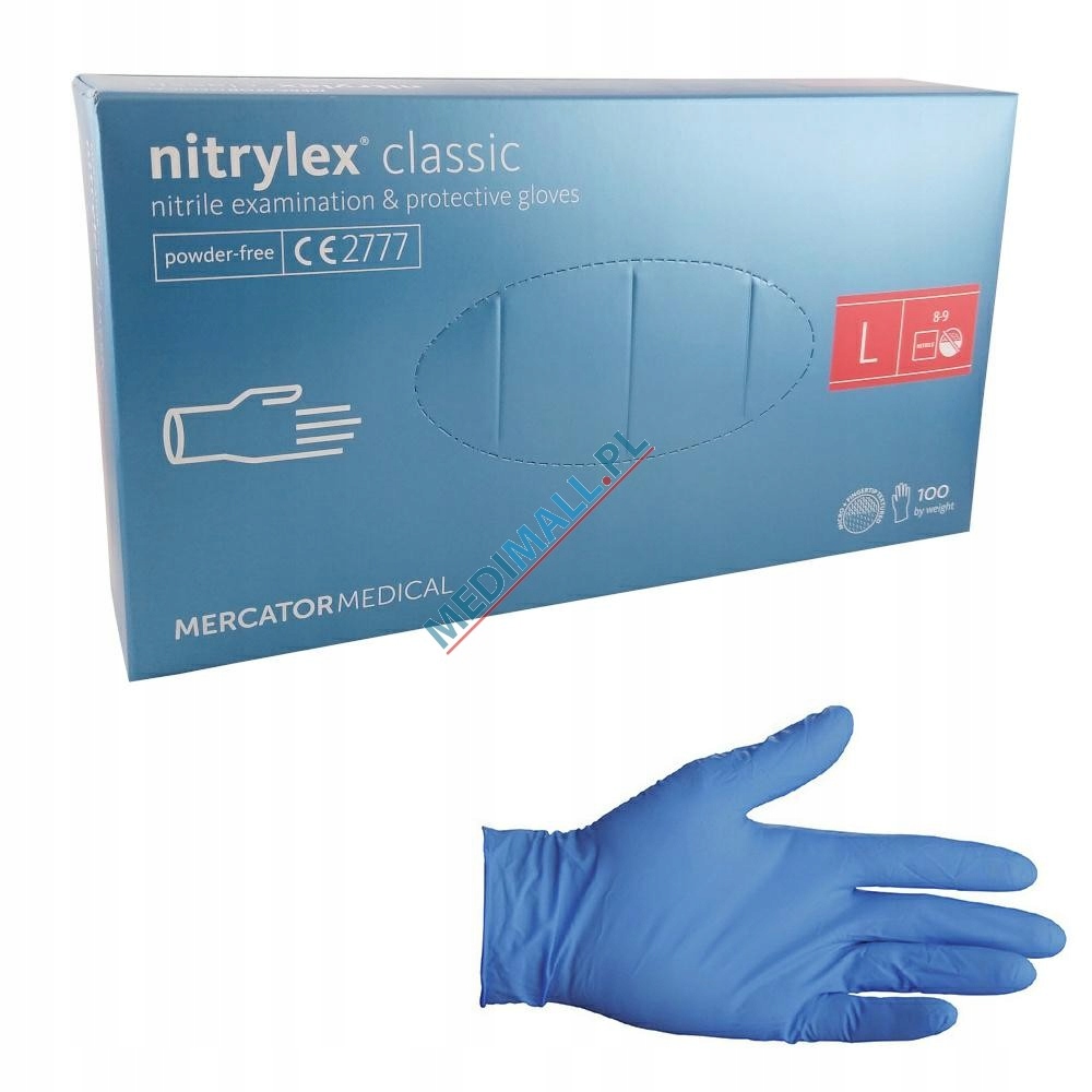 Rękawiczki nitrylowe Mercator Medical r L 100 szt - 12608221512 - oficjalne archiwum Allegro