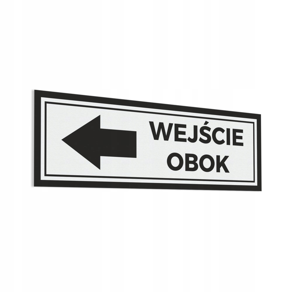 Naklejka - Wejście Obok (strzałka w lewo) 10x30 - 12679508910 ...