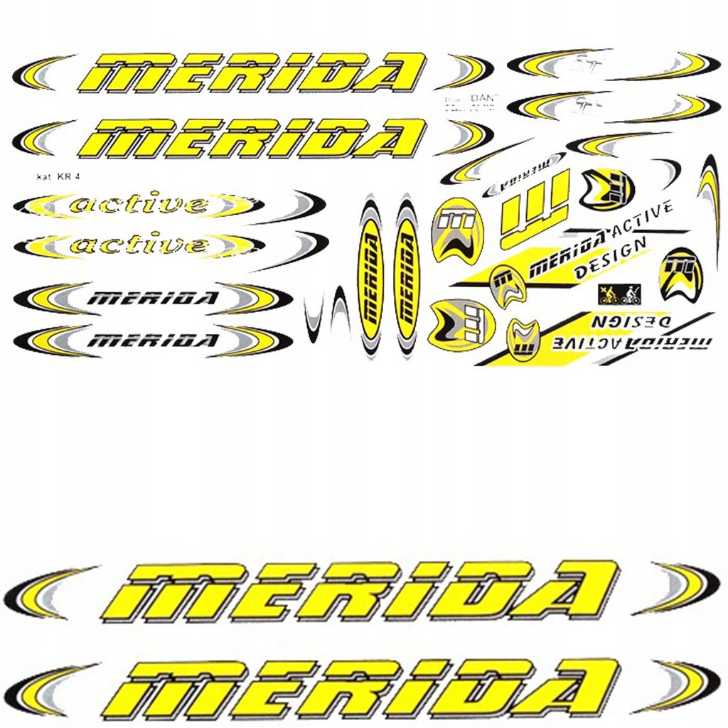 NAKLEJKA KR4 MERIDA ŻÓŁTA ZESTAW NA ROWER - 11285789204 - oficjalne ...