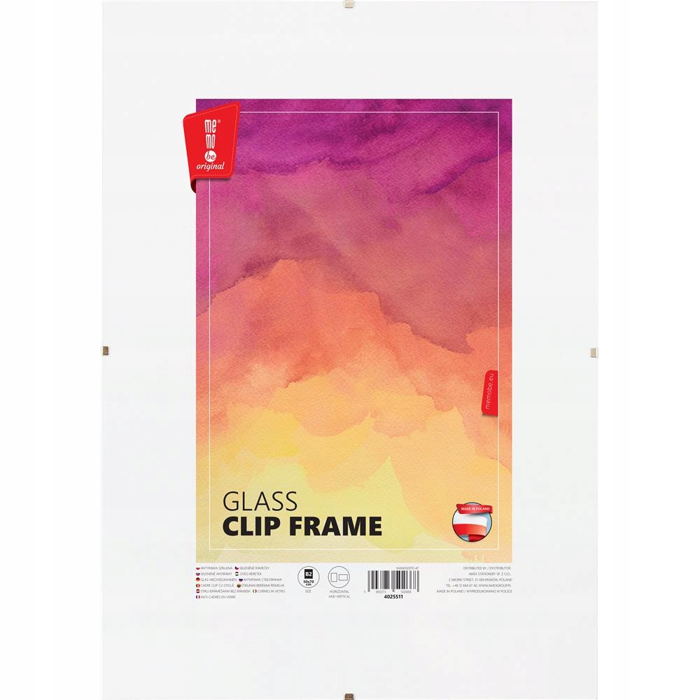 Antyrama szklana MEMOBE, 50x70 cm format B2 duża - 13307109291 - oficjalne archiwum Allegro