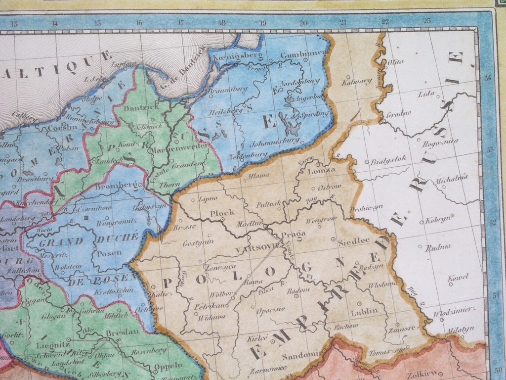 1848 MAPA POLSKI WARSZAWA PRUSY ŚLĄSK - KOLEJ oryg - 10803701594 ...