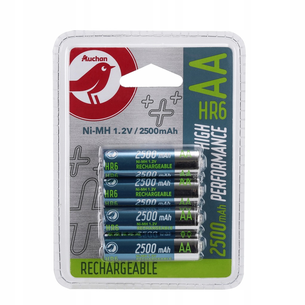 Akumulatorki AA HR6 1,2 V 2500 mAh Paluszki 4 szt - 13534478428 ...