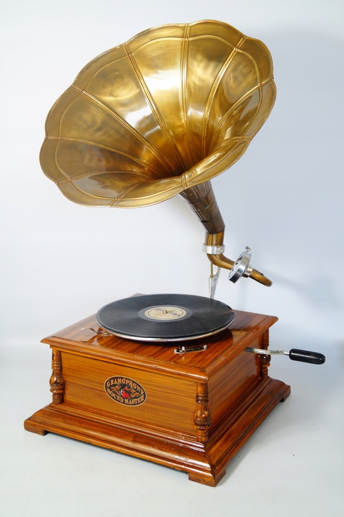 PATEFON GRAMOFON DREWNIANY SPRAWNY - 13323914519 - oficjalne archiwum ...