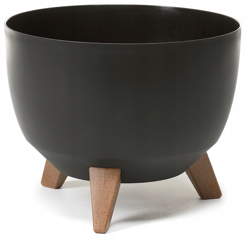 Donica Doniczka na nóżkach MISA ROMA fi 240 CZARNA - 11993998895 - oficjalne archiwum Allegro