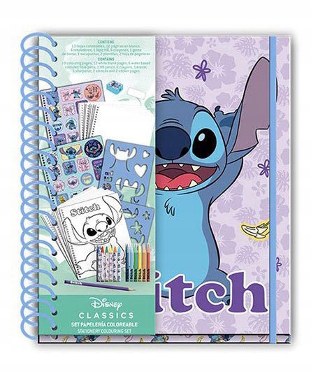 STITCH NOTES + NAKLEJKI SZABLONY KOLOROWANKI KREDKI FLAMASTRY STICH ...
