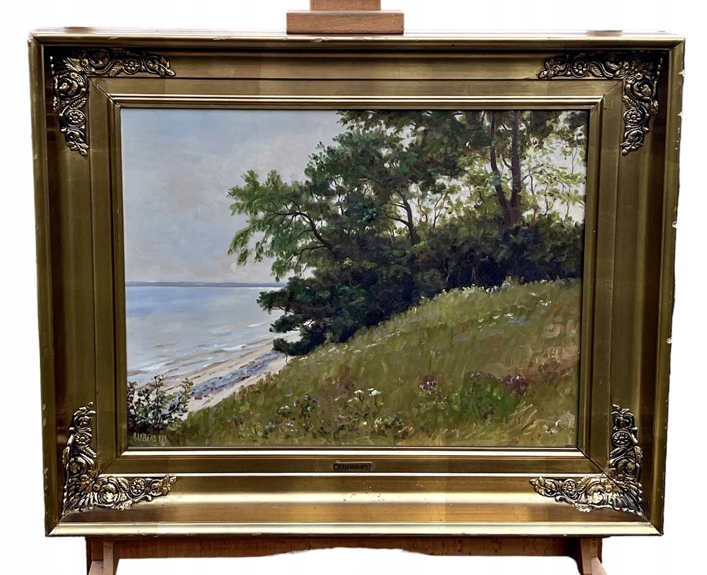 ALFRED GREGERS RASMUSSEN PEJZAŻ Z MORZEM I DRZEWAMI - 15208551227 ...