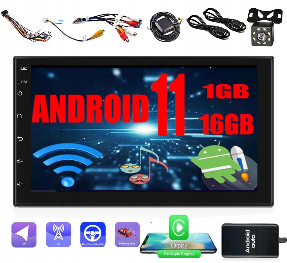 RADIO SAMOCHODOWE 2 DIN ANDROID USB GPS BLUETOOTH - 12566620194 - oficjalne archiwum Allegro