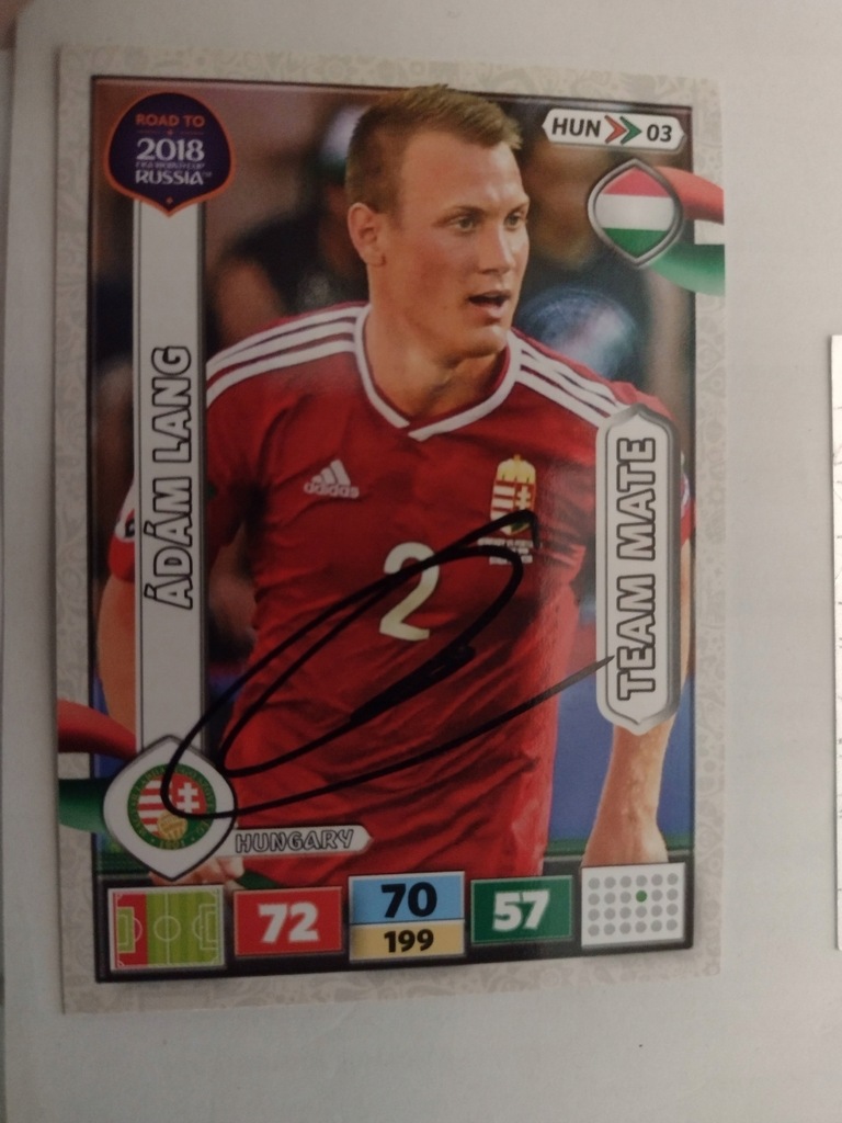 Karta panini autograf Węgry Adam Lang 2018 Rosja - 12521815271 ...