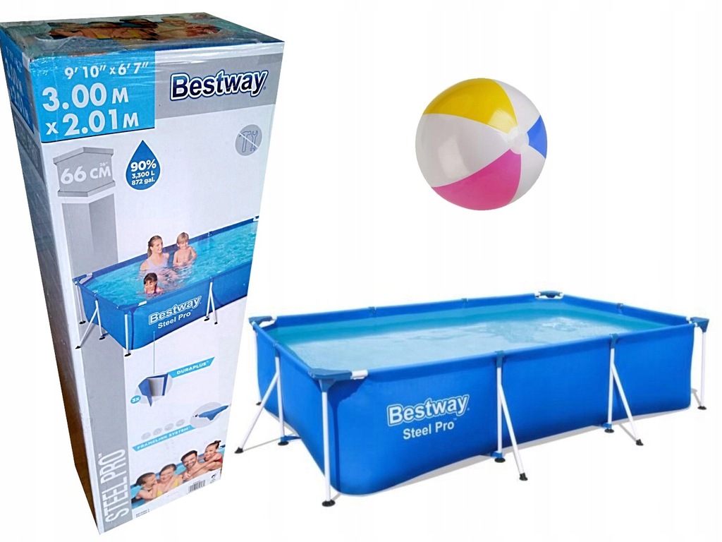 Basen Ogrodowy Stelażowy Bestway Piłka Intex 3x2 m - 13242378043 ...