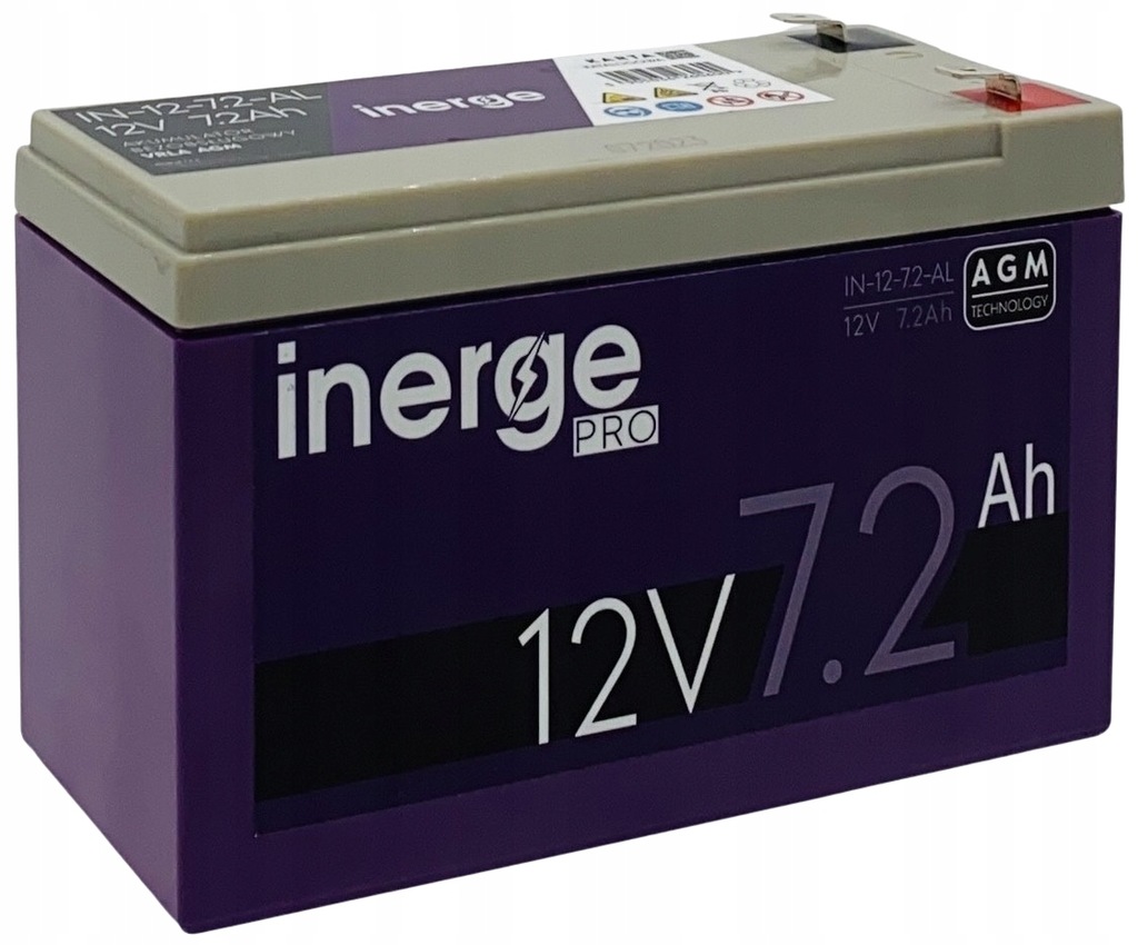 AKUMULATOR AGM 12V 7.2Ah (wymiar 7Ah) CIĘŻKI 2.5kg - 14260517509 - oficjalne archiwum Allegro