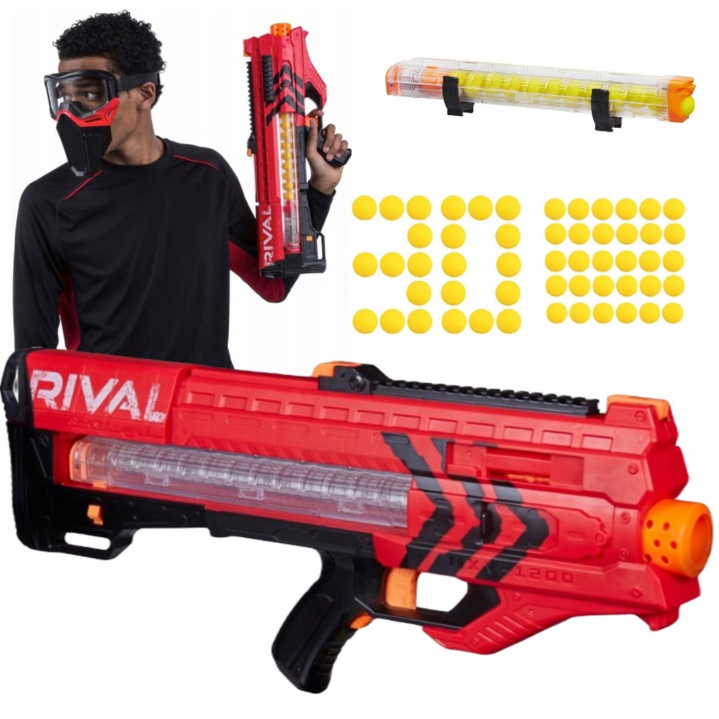 NERF RIVAL AUTOMAT ZEUS 2x MAGAZYNEK 30x KULKI - 12032667438 ...
