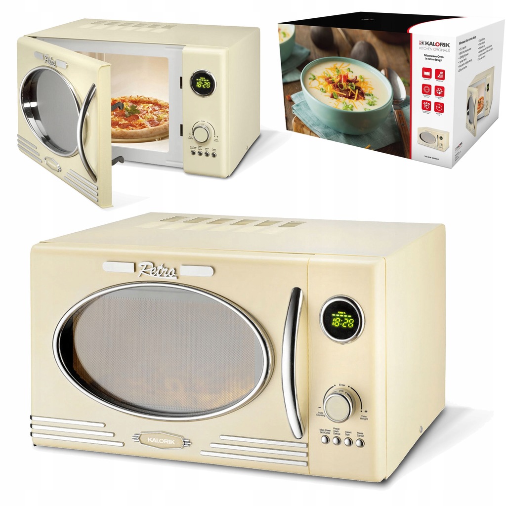 KUCHENKA MIKROFALOWA MIKROFALÓWKA RETRO Z GRILLEM - 11386292656 ...