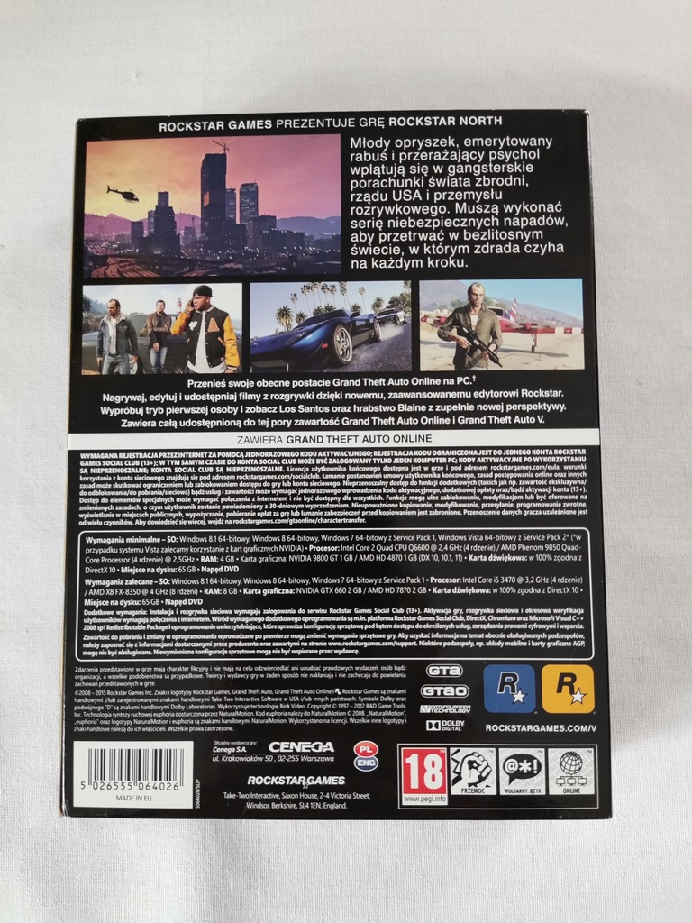 Grand Theft Auto V GTA 5 PC DVD Wersja Pudełkowa - 12354584566 ...