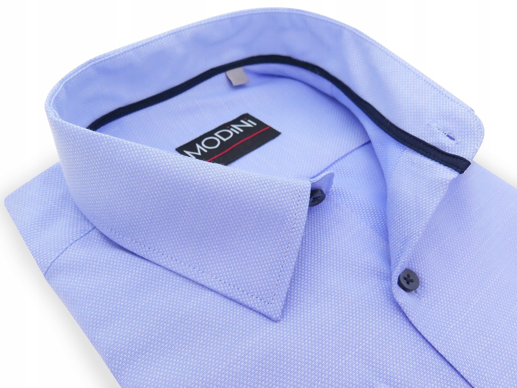 Niebieska strukturalna koszula męska MODINI A73 164-170 / 43-Regular ...
