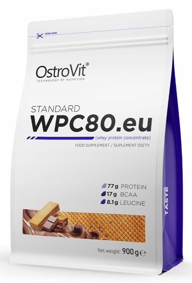 OstroVit STANDARD WPC80.eu 900 g Wafle czekoladowe - 12561836093 - oficjalne archiwum Allegro