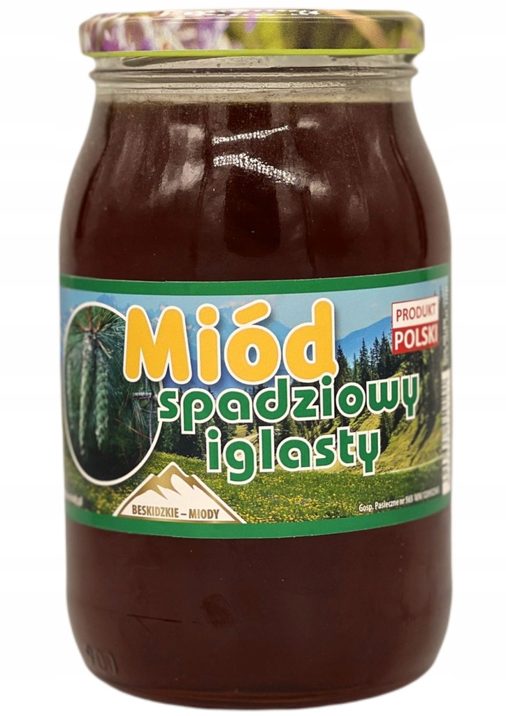 MIÓD SPADZIOWY IGLASTY spadź NAJZDROWSZY! 1,2KG - 12638466547 ...