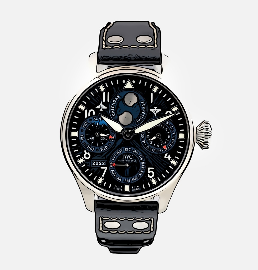 IWC SCHAFFHAUSEN Big Pilot Perpetual Calendar Blue - 13573748025 ...