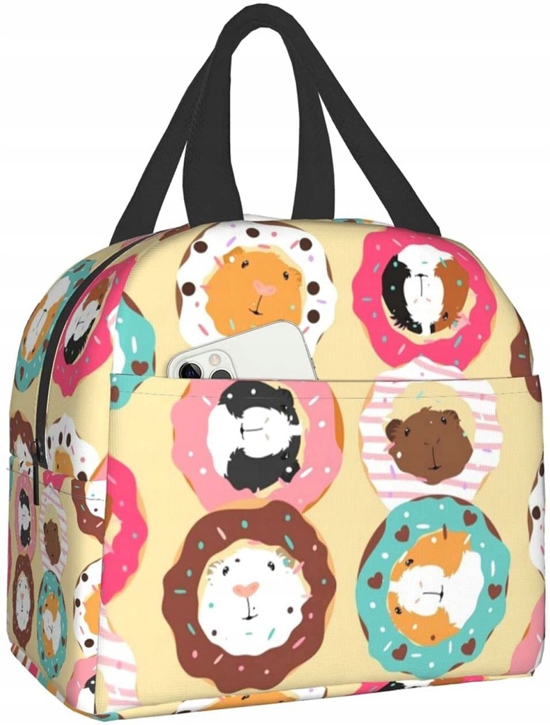 Worka na lunch Różowa świnka morska i truskawkowe - 14769714872 ...