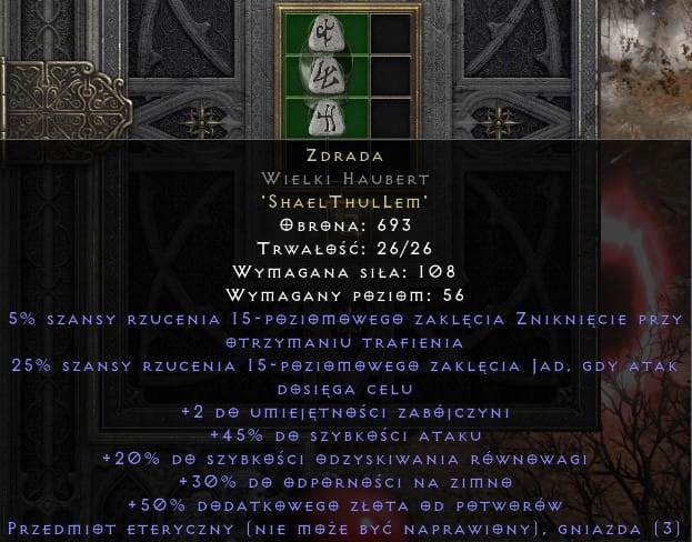 Zdrada Treachery dla Merca D2R Diablo 2 Resurrecte - 11245483553 ...