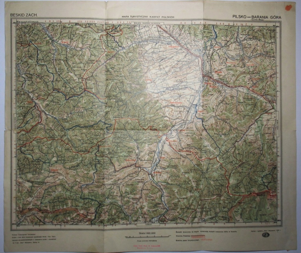 Mapa turyst. Karpaty Polskie, Pilsko, Barania Góra - 11934593910 ...