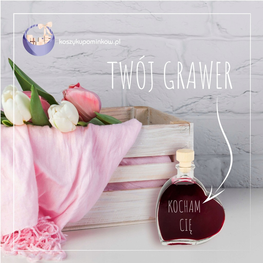 Szklana Butelka Serce 200ml z Twoim grawerem - 13412358153 - oficjalne ...