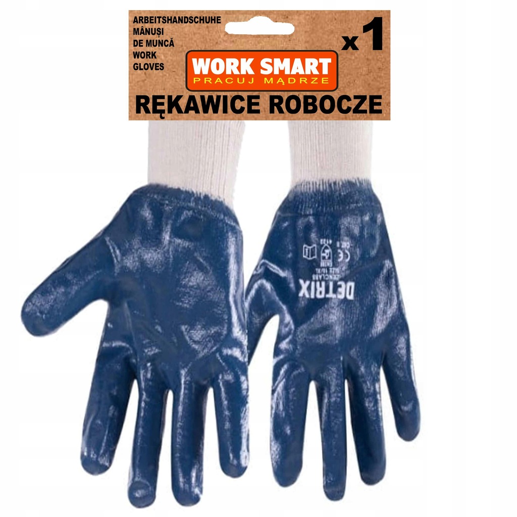 Rękawice robocze nitrylowe ściągacz odporne na smary Detrix ZENCLAS ...