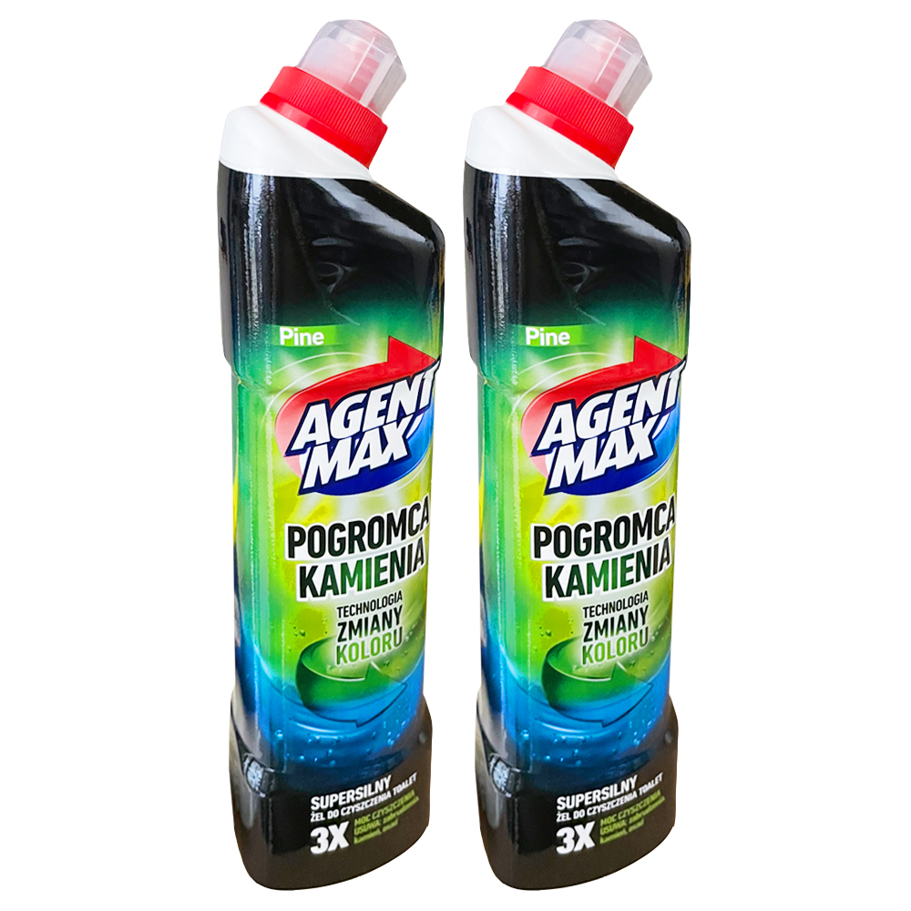 2X PŁYN WC AGENT MAX POGROMCA KAMIENIA PINE ZIEL - 11996173057 - oficjalne archiwum Allegro