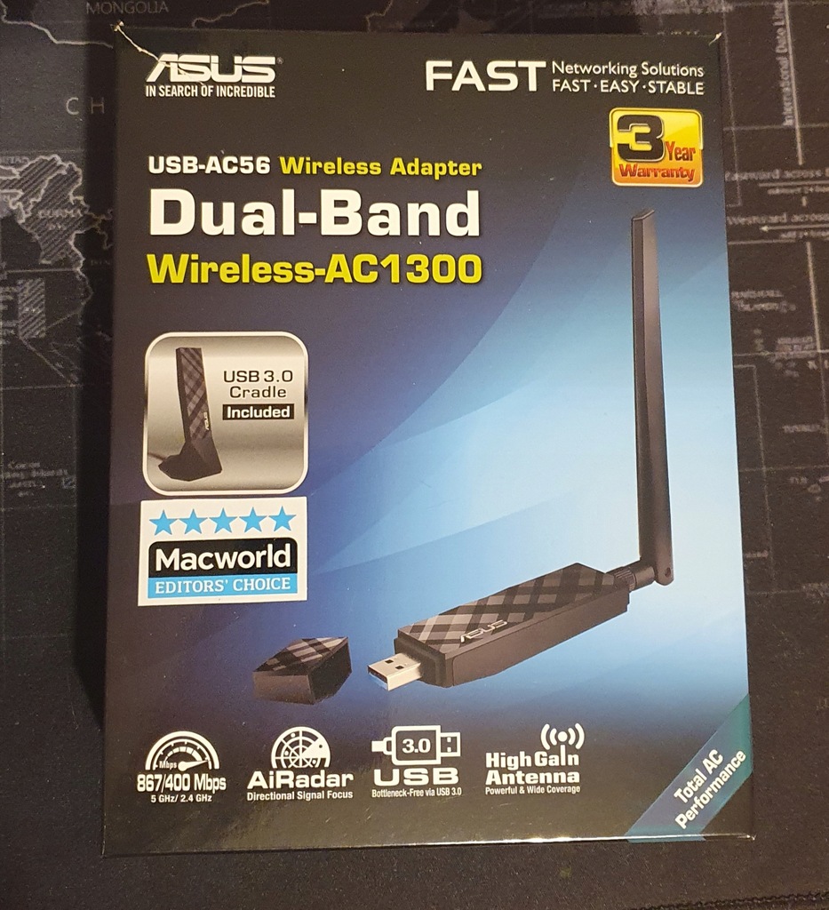 Karta WiFi zewnętrzna Asus USB-AC56 AC1300 - 13397157040 - oficjalne ...