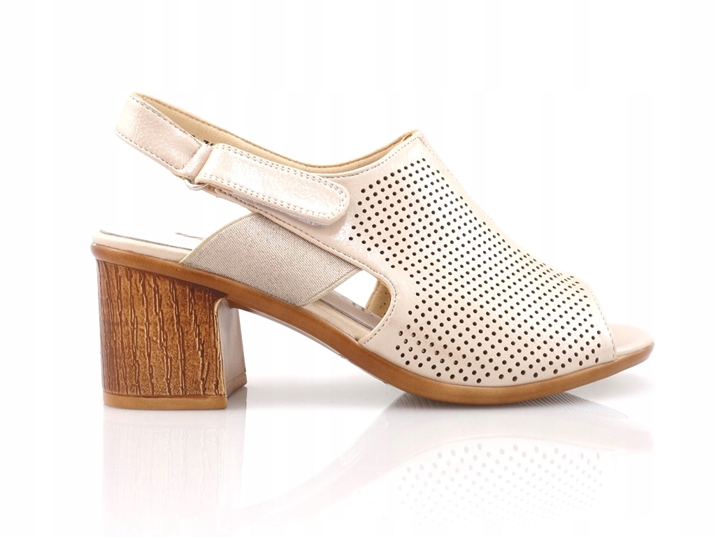 DAMSKIE SANDAŁY BRUDNY RÓŻ AŻUROWE NA KLOCKU 40 - 10635960183 ...