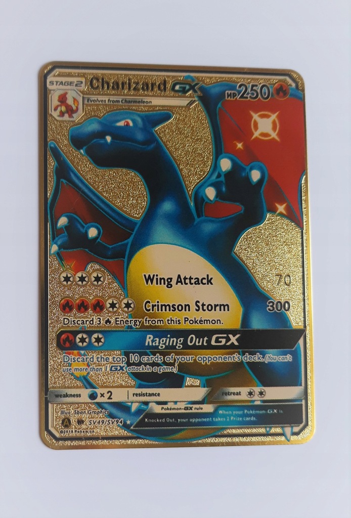 Pokemon Shiny Charizard GX Metalowa Karta - 12806293952 - oficjalne archiwum Allegro