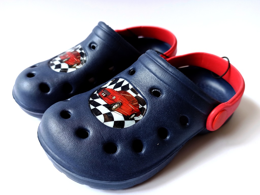 Crocsy klapki ogrodowe auta Young Style 24 25 16cm - 10828368357 ...