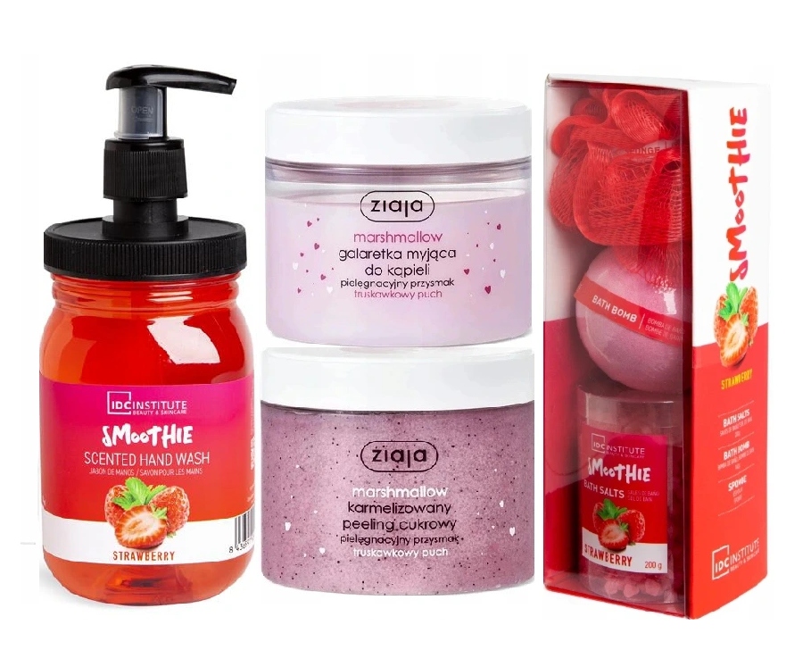 ZIAJA TRUSKAWKOWY ZESTAW DO CIAŁA ODŻYWCZY PREZENT - 10992043906 ...