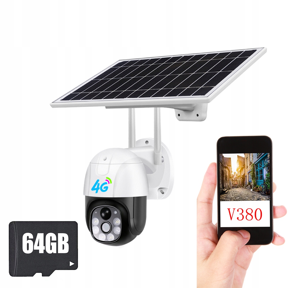 KAMERA ZEWNĘTRZNA SOLARNA IP NA KARTĘ SIM 4G LTE GSM FUL HD BEZPRZEWODOWA - 14950249076 ...
