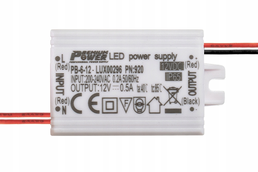 Zasilacz led 12V DC 6W 0,5A PB-6-12 dopuszkowy - 13009182640 - oficjalne archiwum Allegro