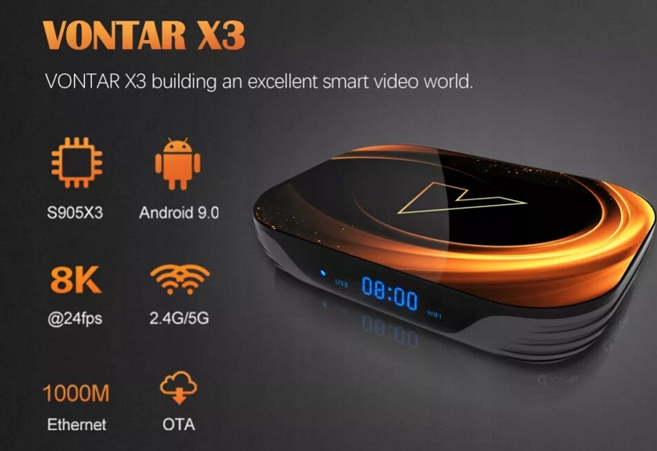 Dekoder HDD VONTAR X3 4GB 128GB 8K 5g Android tv - 11457405734 ...
