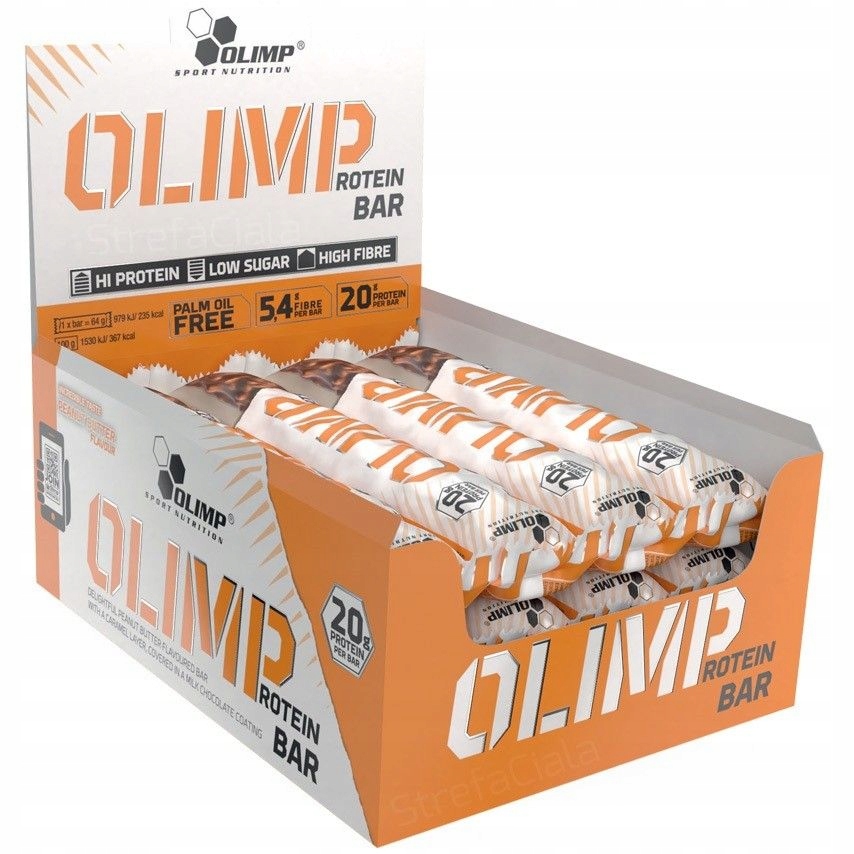 OLIMP PROTEIN BAR 12x 64g PEANUT BUTTER BATON WPC - 7534283734 ...