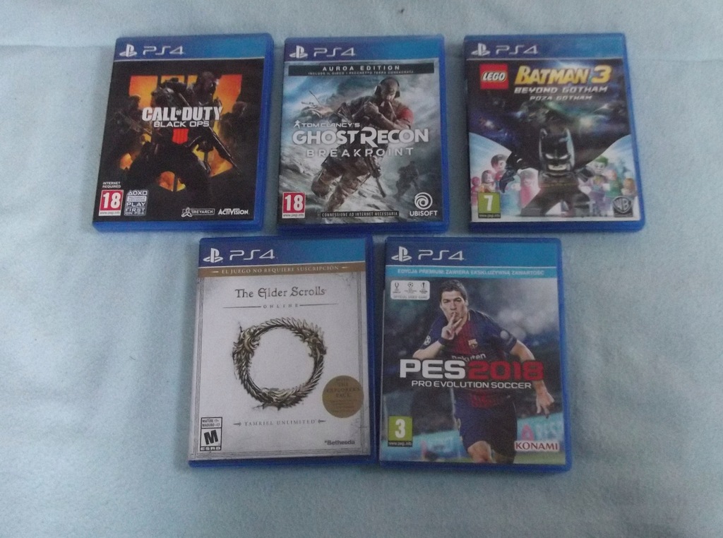 Zestaw 5 gier PlayStation 4 PS4 PES LEGO GHOST RECON The Elder Scroll i ...