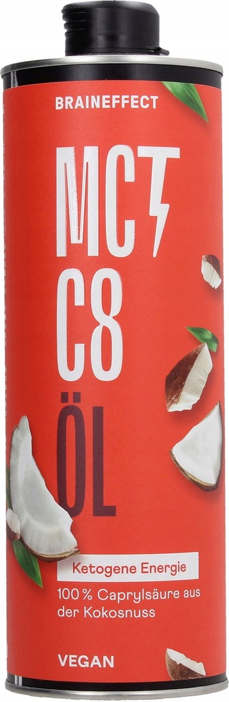 BRAINEFFECT OLEJ MCT C8 100% KWAS KAPRYLOWY 1L - 13804749132 - oficjalne archiwum Allegro