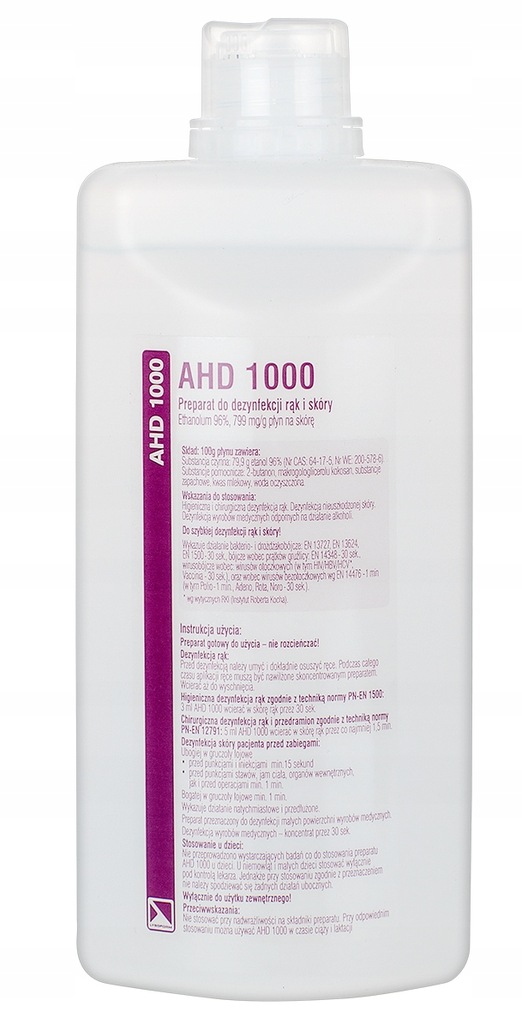 AHD 1000 500ml PŁYN DO DEZYNFEKCJI RĄK I NARZĘDZI - 12626676829 ...
