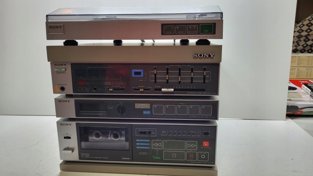 WIEŻA STEREO SEGMENTOWA GRAMOFON SONY TC-V10 ST-V10L LBT-VIO CZARNA ...