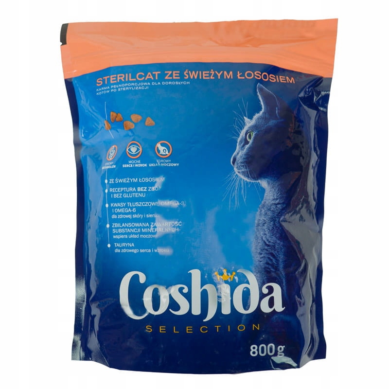 Karma sucha dla kota Coshida Sterilcat Łosoś 800g - 11858086794 ...