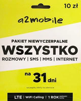 Starter a2mobile 10 karta SIM Card PrePaid 10 PLN - 9110472257 ...