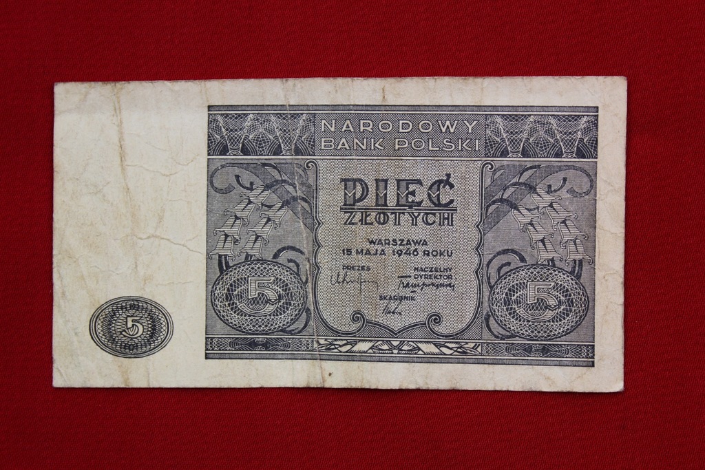 Polski Banknot 5 Złotych Polskie 1946 rok NBP - 14512413220 - oficjalne ...