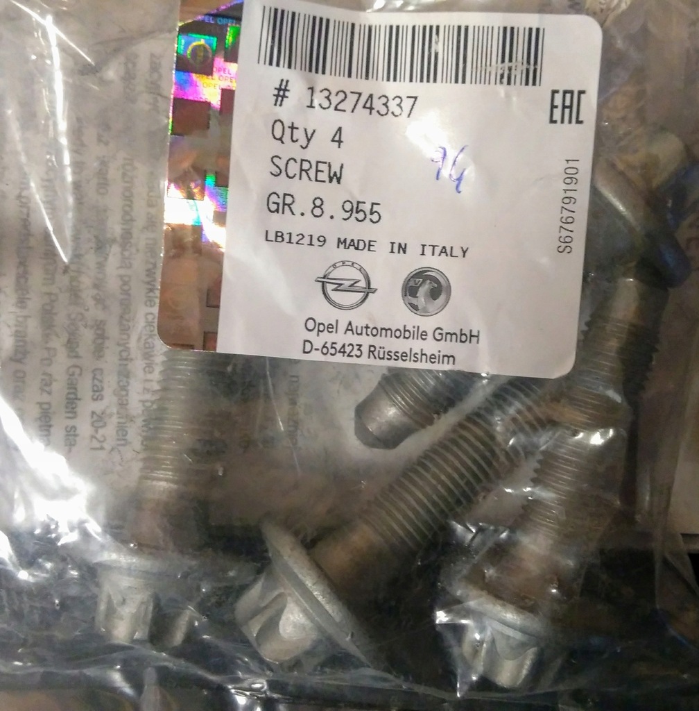 Śruba belki przedniej Opel Corsa D - KPL ORYGINAŁ - 8968674089 ...