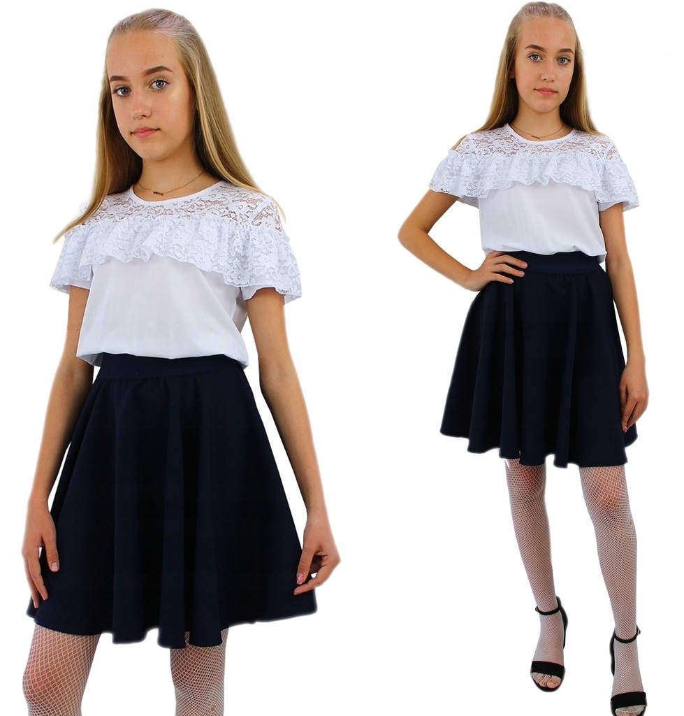 Galowa sukienka biało-garantowa z koronką 134 - 12492808169 - oficjalne ...