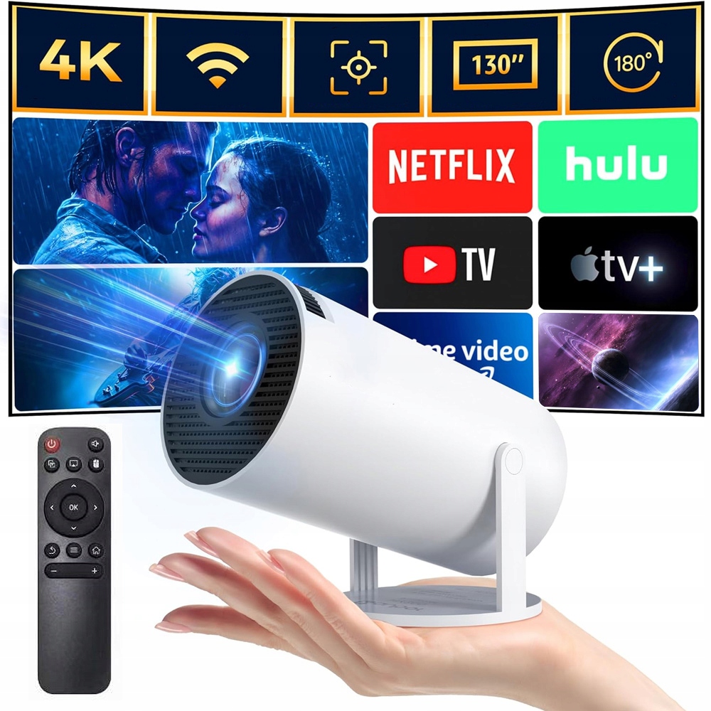 HY300 4K Mini Portable Projector Android 11 WIFI White - 14881189615 ...